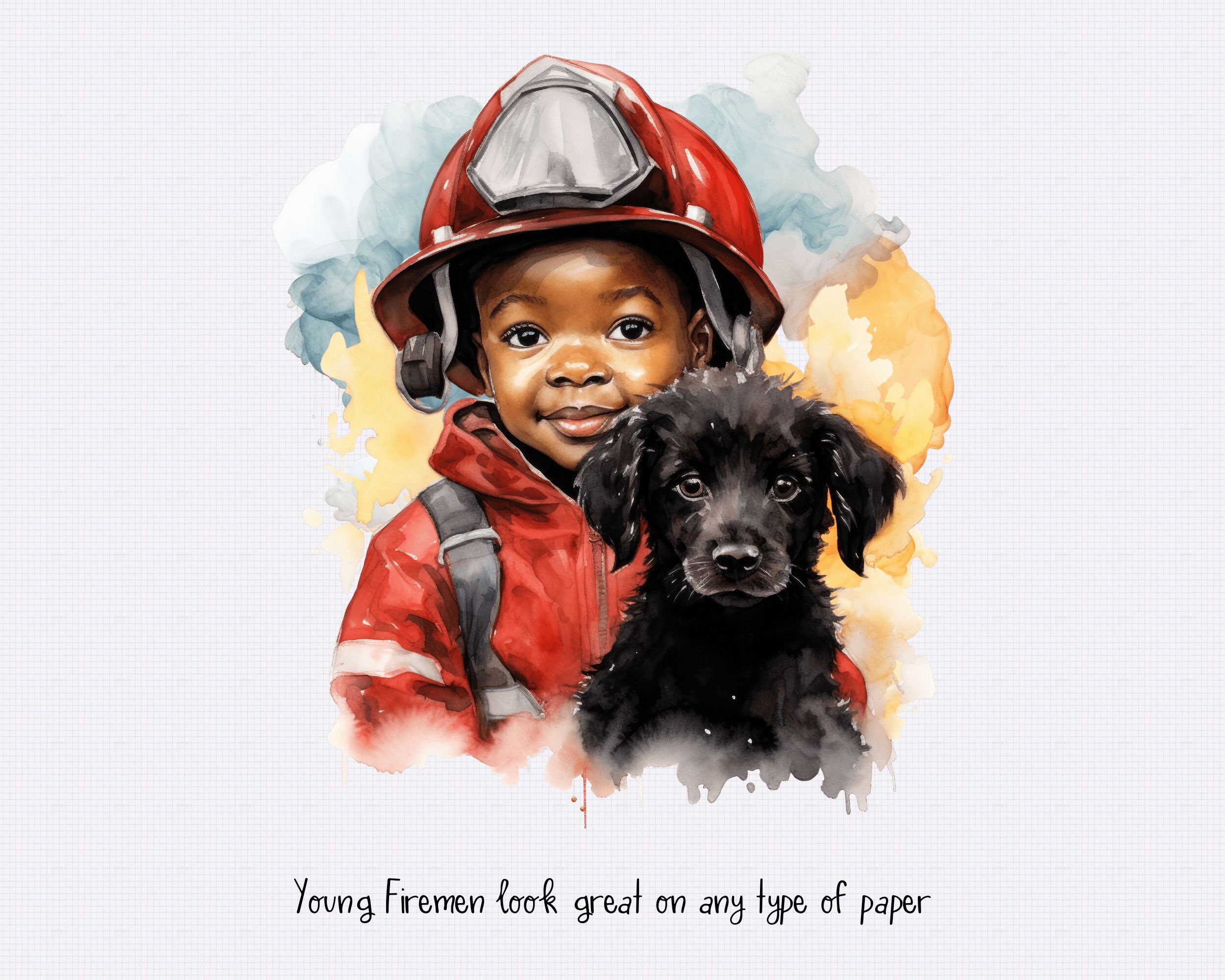 African American Clipart. Watercolor Clipart of Adorable Young African ...