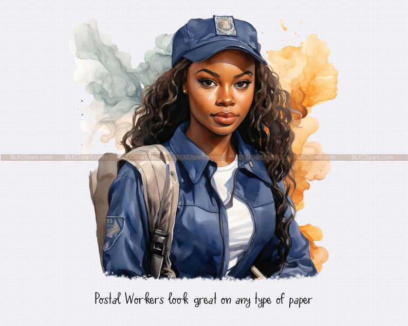 African American Clipart of Beautiful Black Female Postal Workers ...