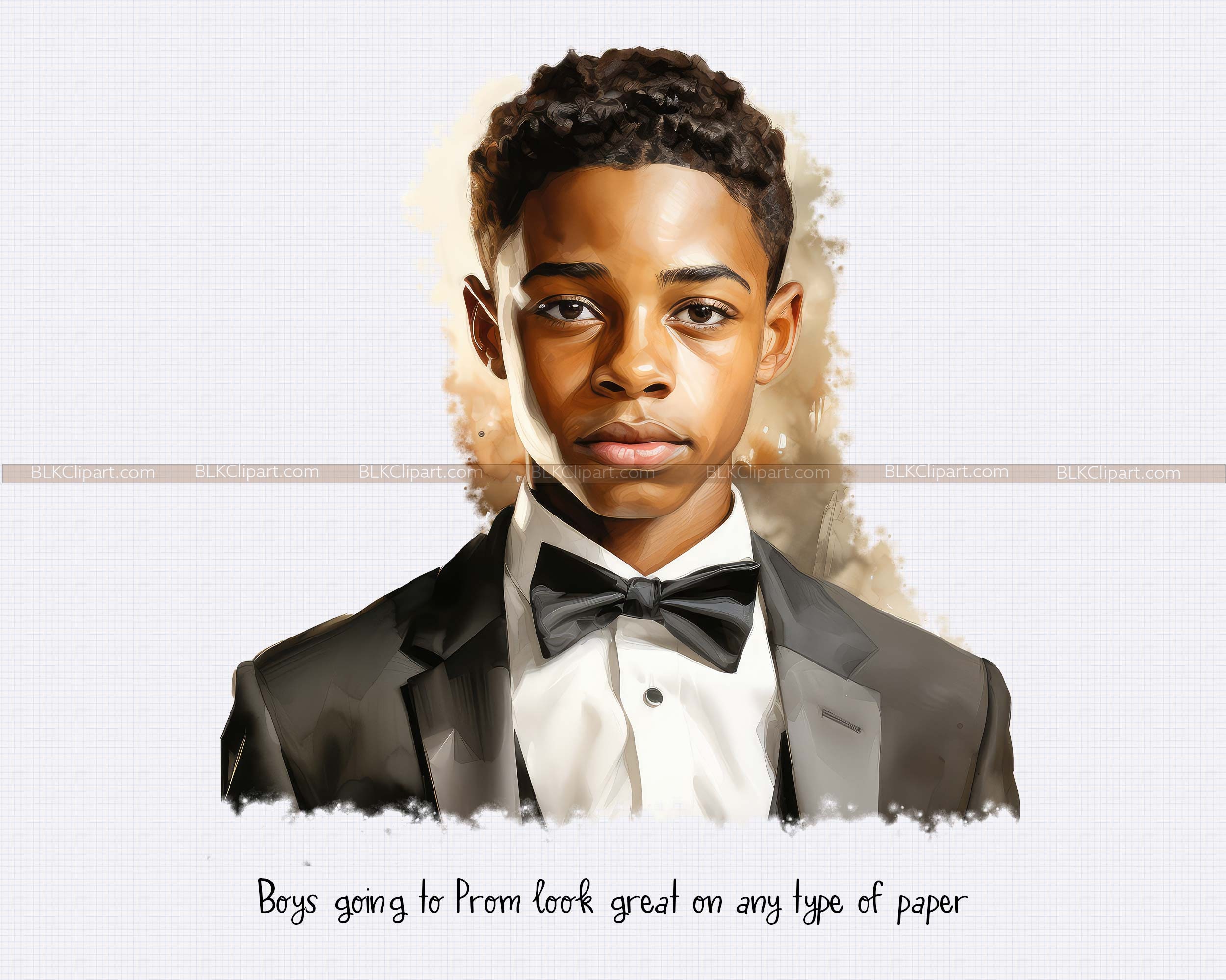 African American Teenage Boys Going to Their Prom. Black People Clipart ...