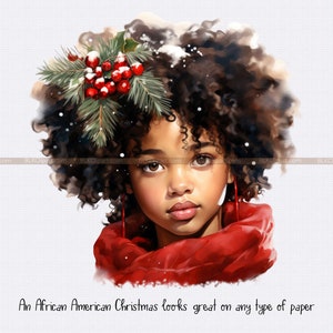 Joyful African American Christmas Clipart - Black Santa, Trees, and ...