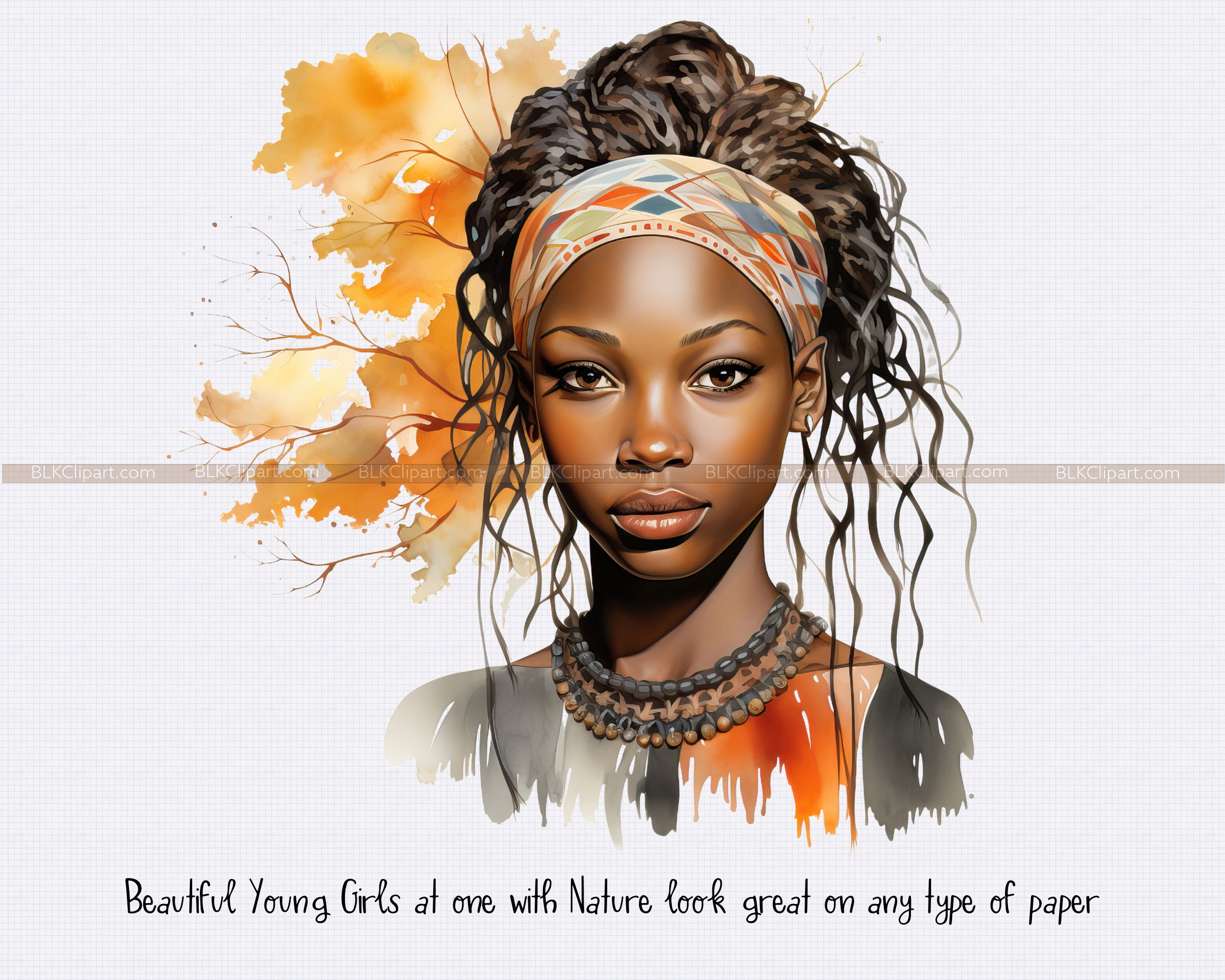African American Clipart of Beautiful Black Girls Totally at One With ...