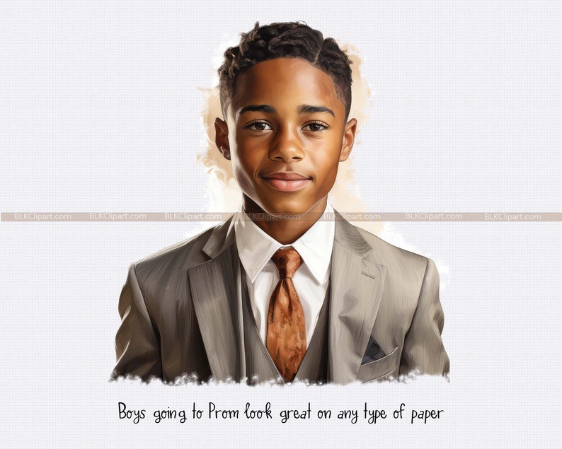 African American Teenage Boys Going to Their Prom. Black People Clipart ...