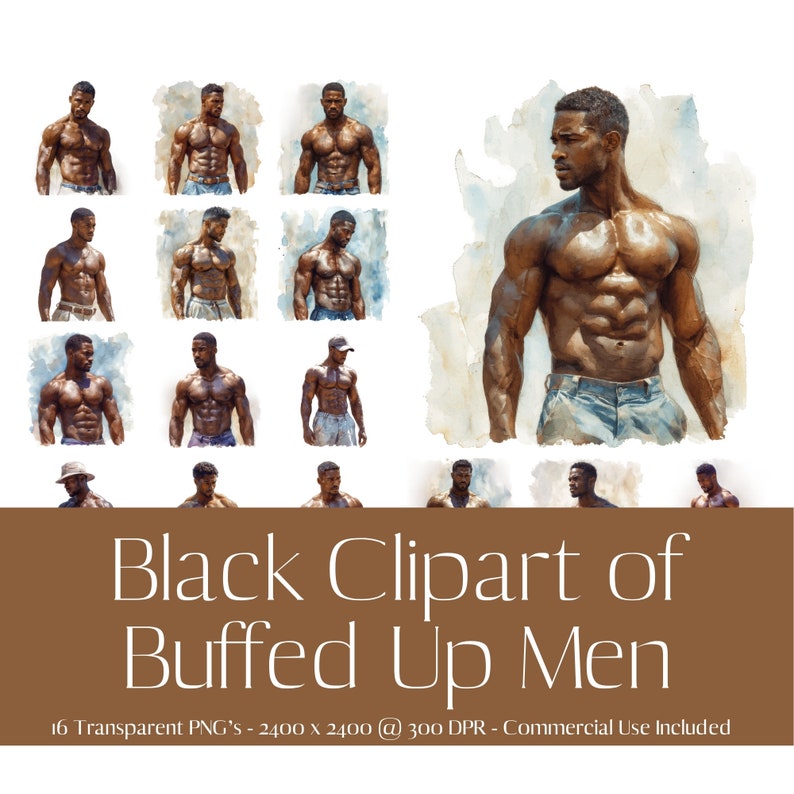 African American Body Builder Clipart. Well Built Black Men ...