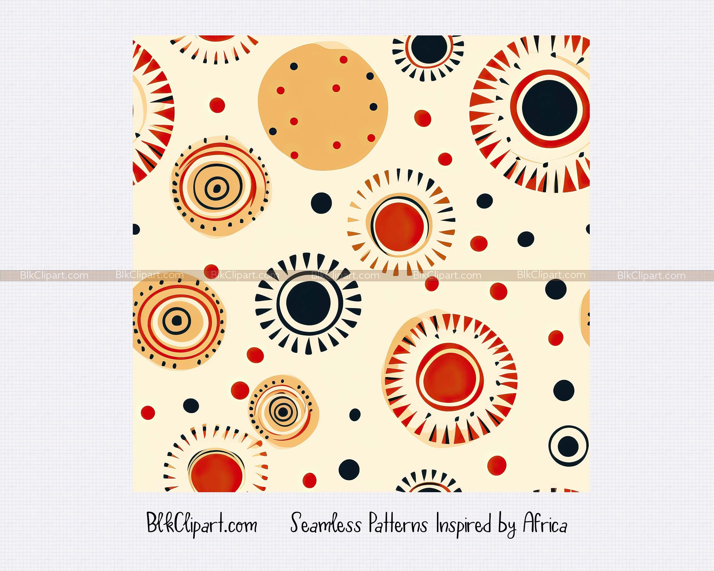 African Seamless Pattern - Abstract Circles in an African Inspired ...