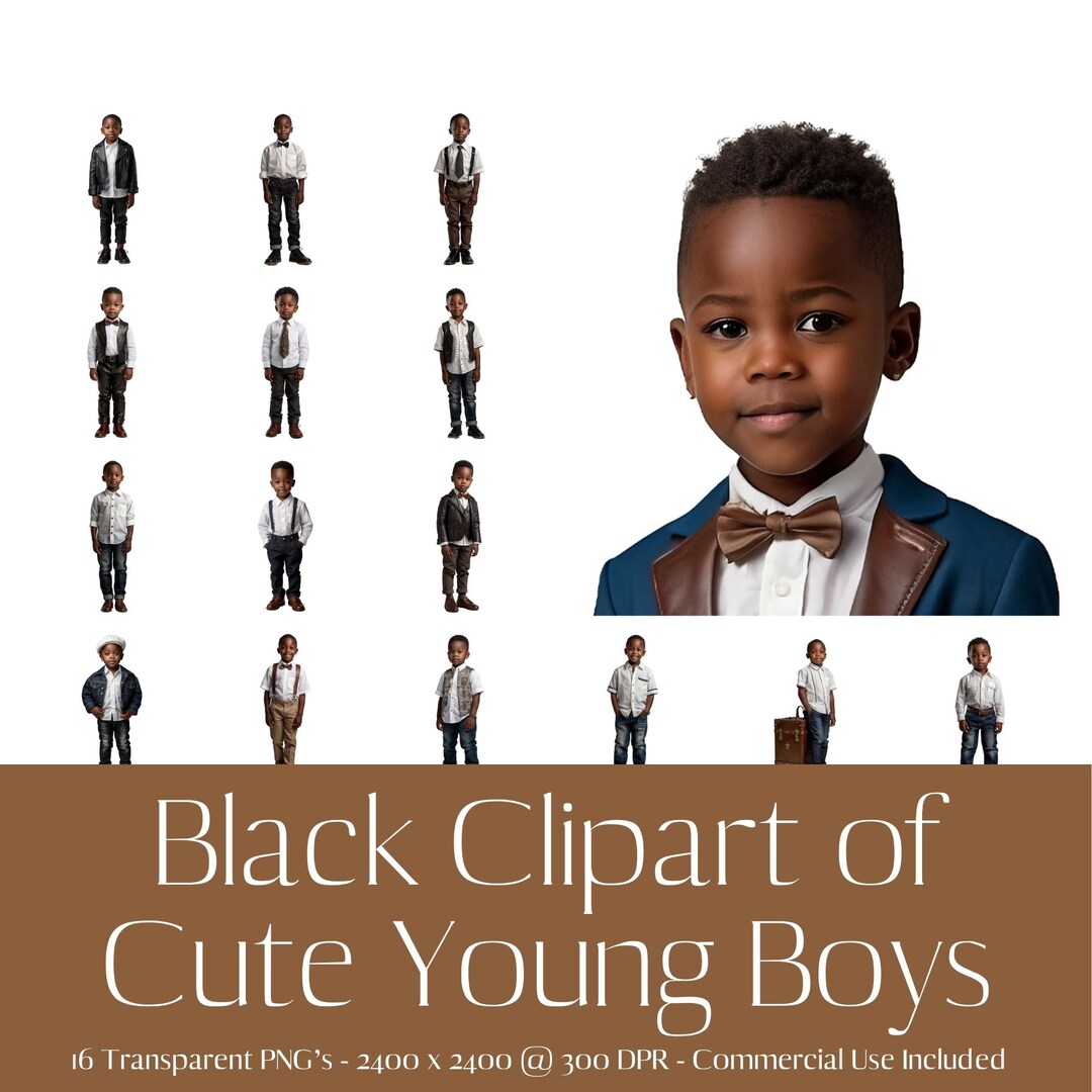 African American Clipart of Cute Young Boys. Clip Art Images, POD ...