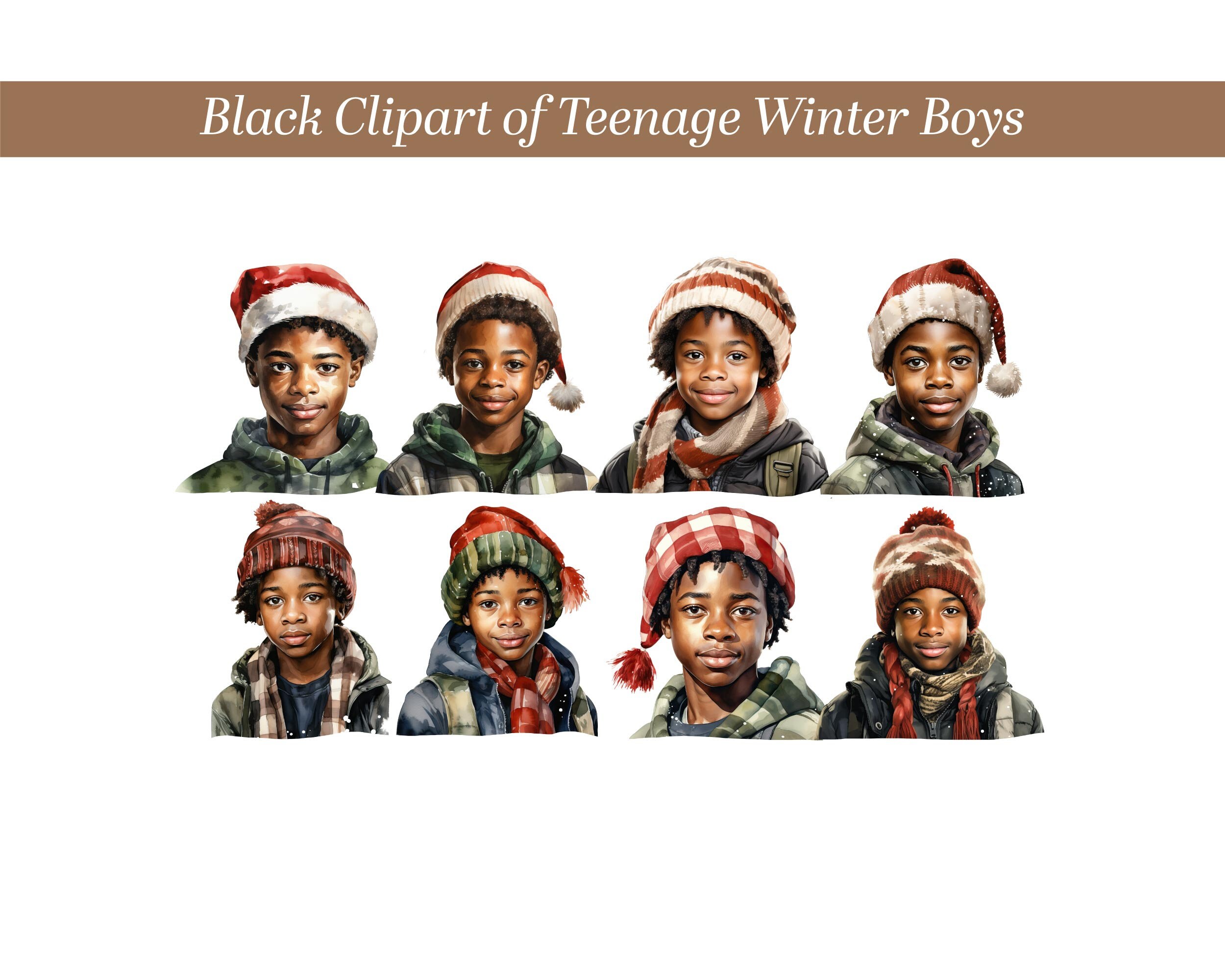 African American Teenage Winter Boys. African American Clipart, Black ...