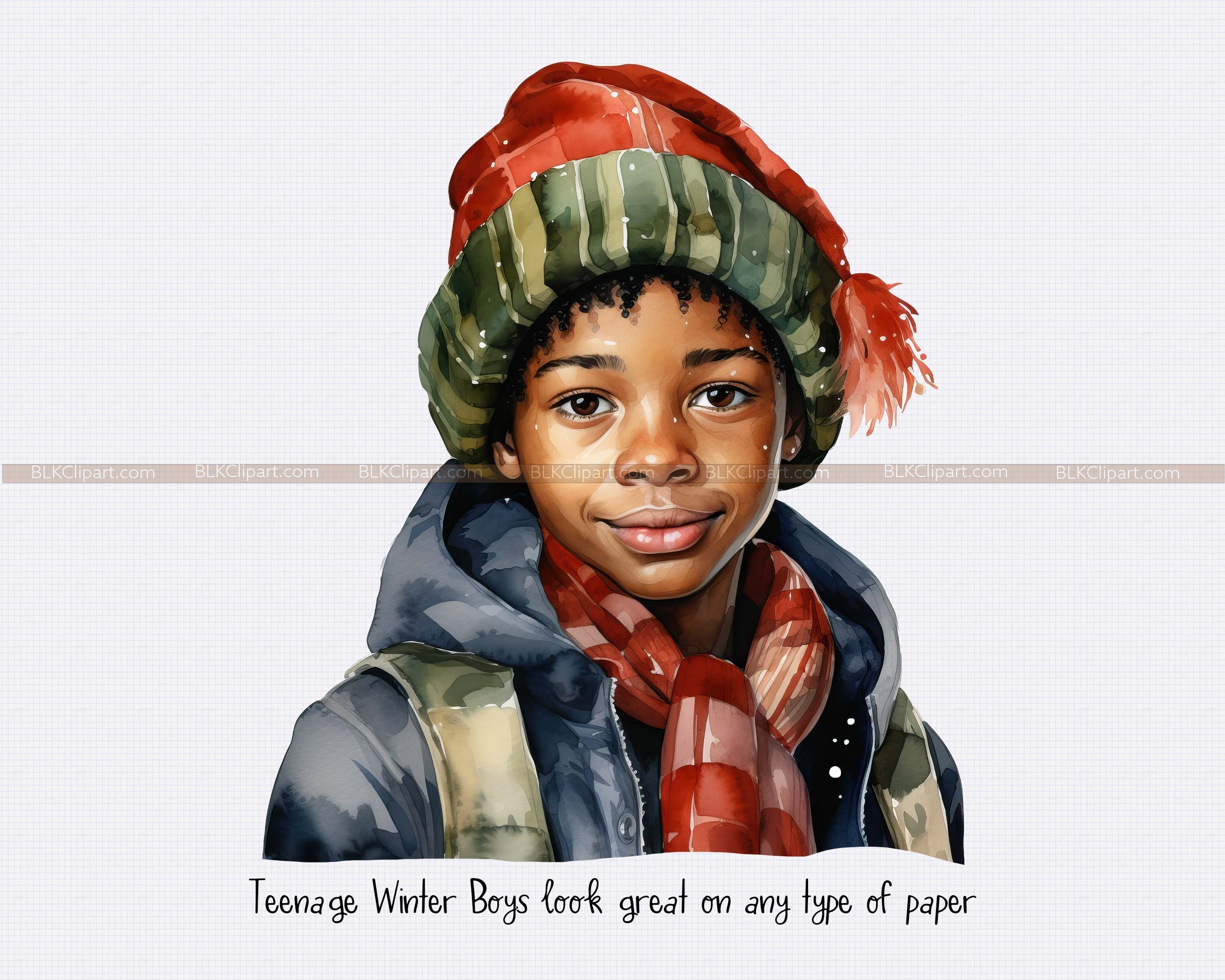 African American Teenage Winter Boys. African American Clipart, Black ...