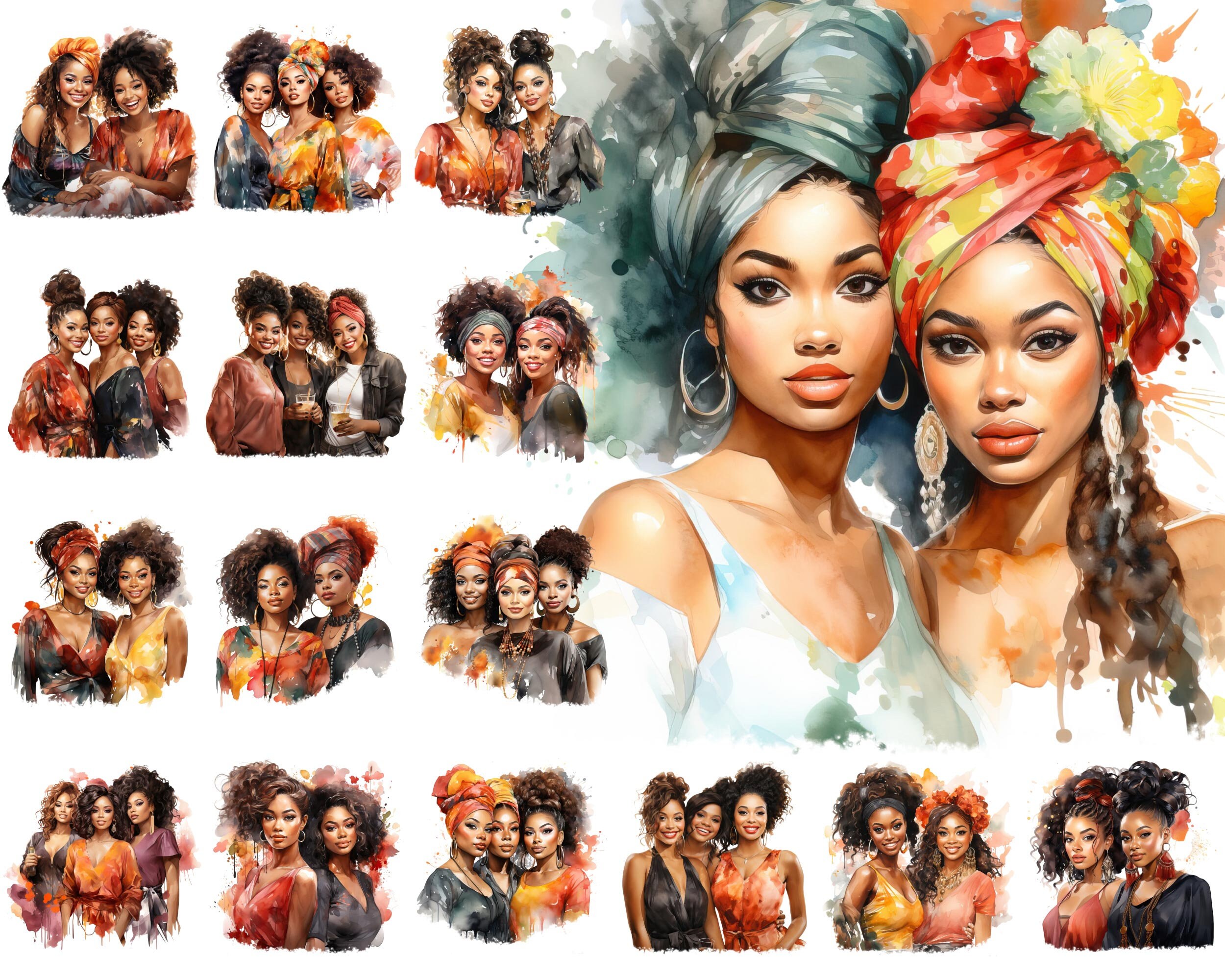 Clipart of Beautiful African American Women Enjoying a Girls Night Out ...