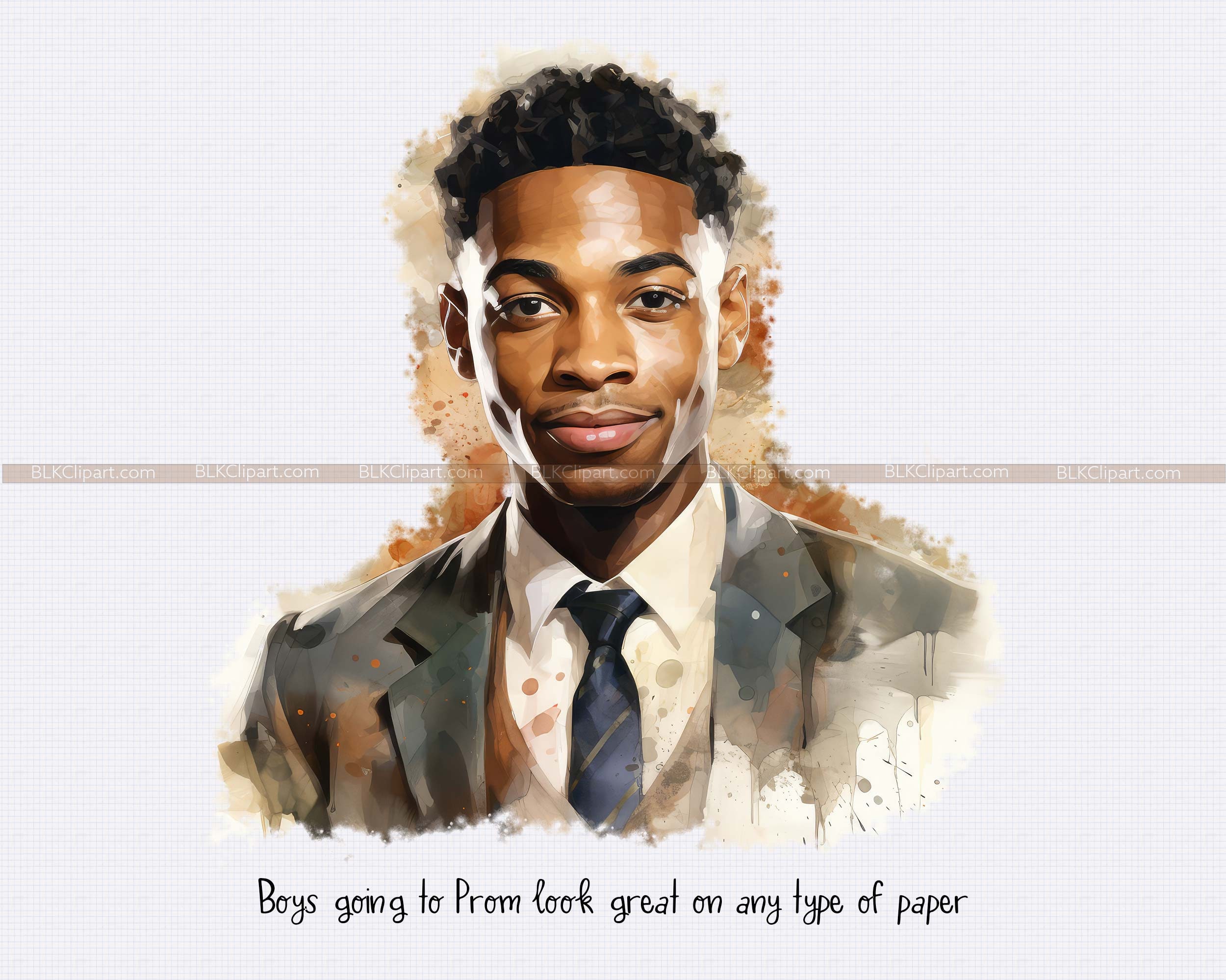 African American Teenage Boys Going to Their Prom. Black People Clipart ...