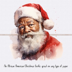 Joyful African American Christmas Clipart - Black Santa, Trees, and ...
