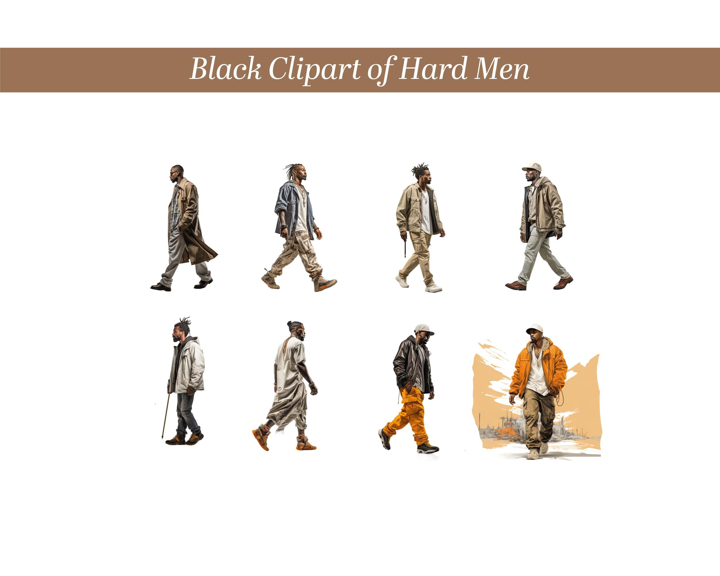 Clipart of Hard African American Men, Black People Clipart, Urban Black ...