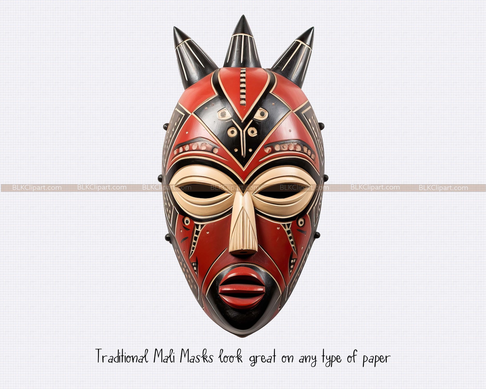 African Traditional Mali Masks Clipart, Illustrations, Transparent PNG ...