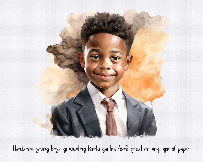 Black Clipart of African American Boys Graduating Kindergarten. Sweet ...
