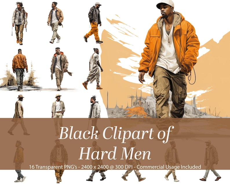 Clipart of Hard African American Men, Black People Clipart, Urban Black ...