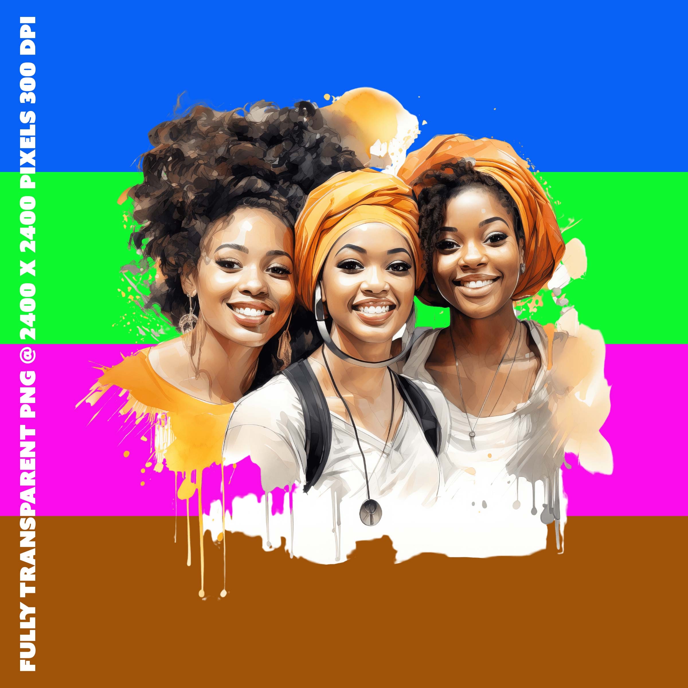 African American Teen Girls in Beautiful Clipart. Black Girl Magic ...