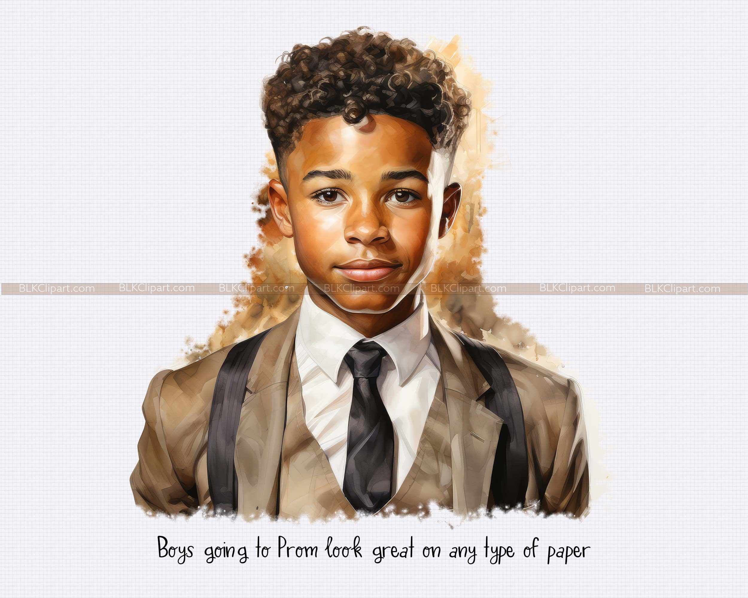 African American Teenage Boys Going to Their Prom. Black People Clipart ...