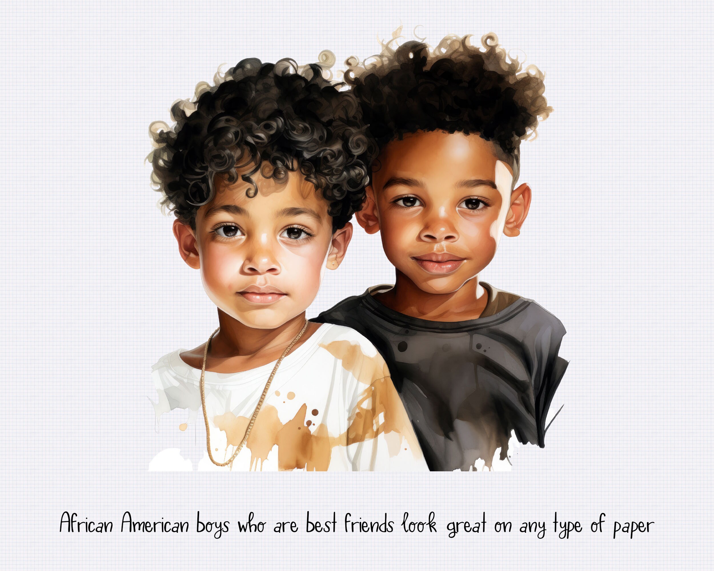Black Clipart, African American Clipart of Best Friend Boys. African ...