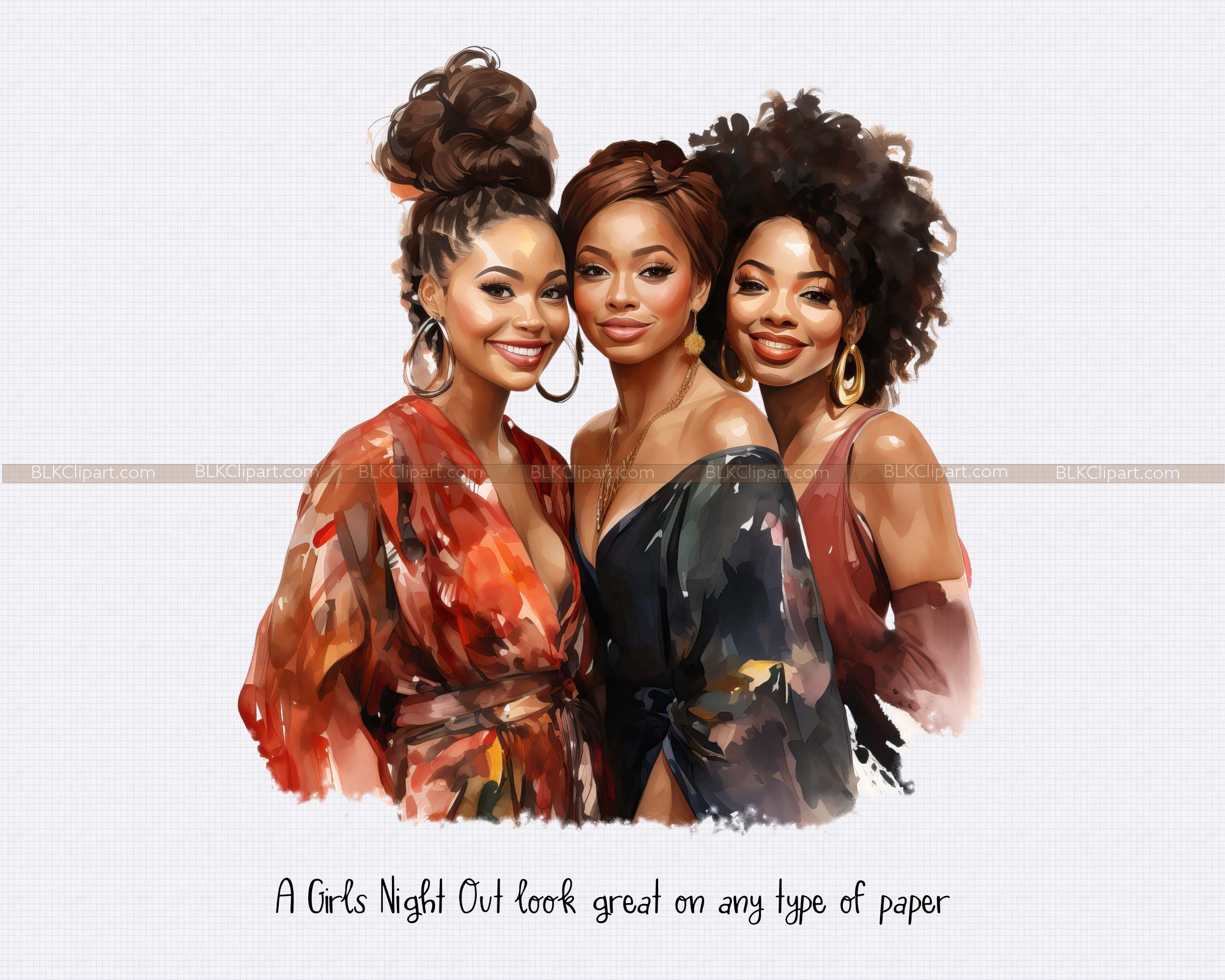 Clipart of Beautiful African American Women Enjoying a Girls Night Out ...