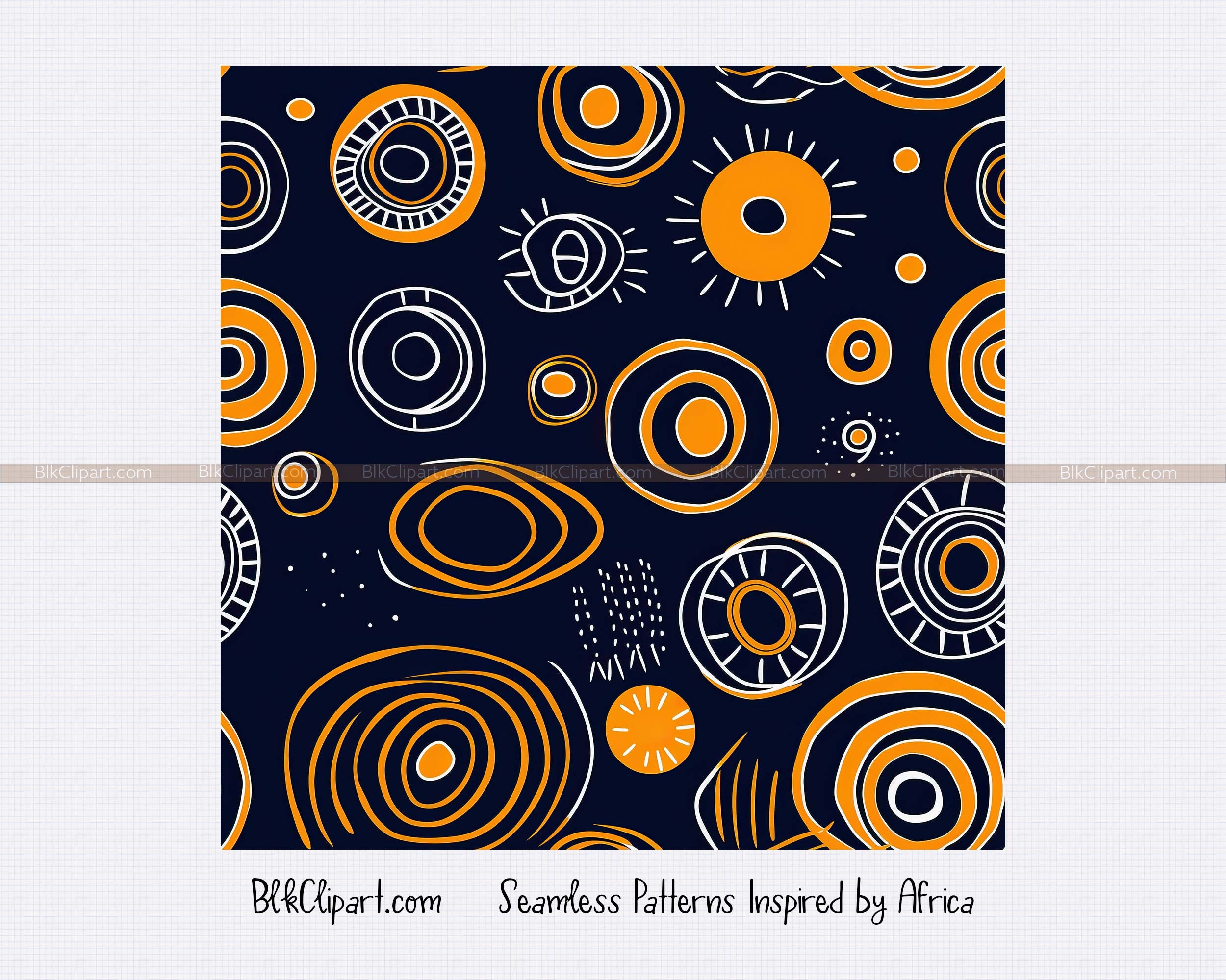 African Seamless Pattern Abstract Circles in an African Inspired ...
