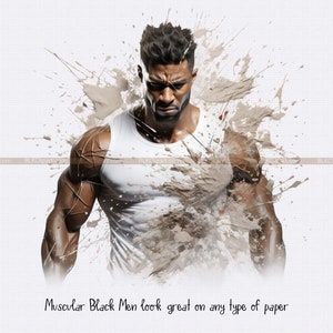 Clipart of Muscular Black Men. Black Clipart. Digital Download. African ...