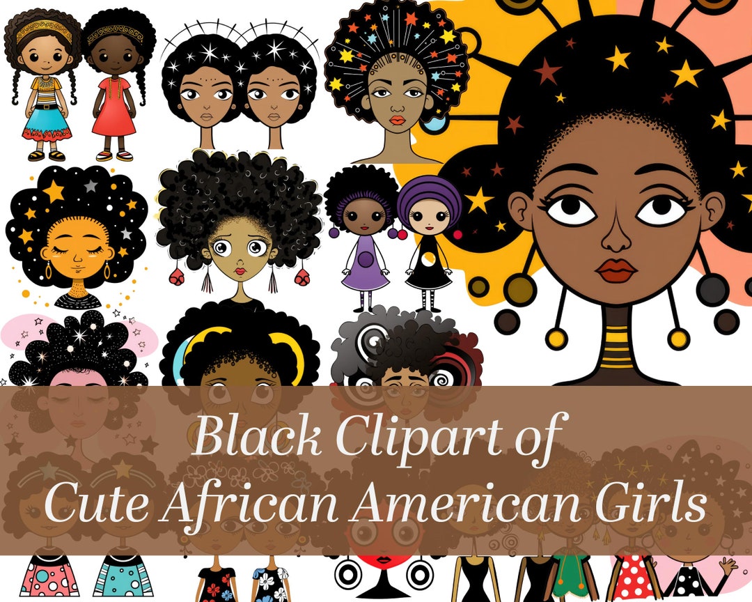 African American Clipart. Colorful Clipart of Beautiful African ...