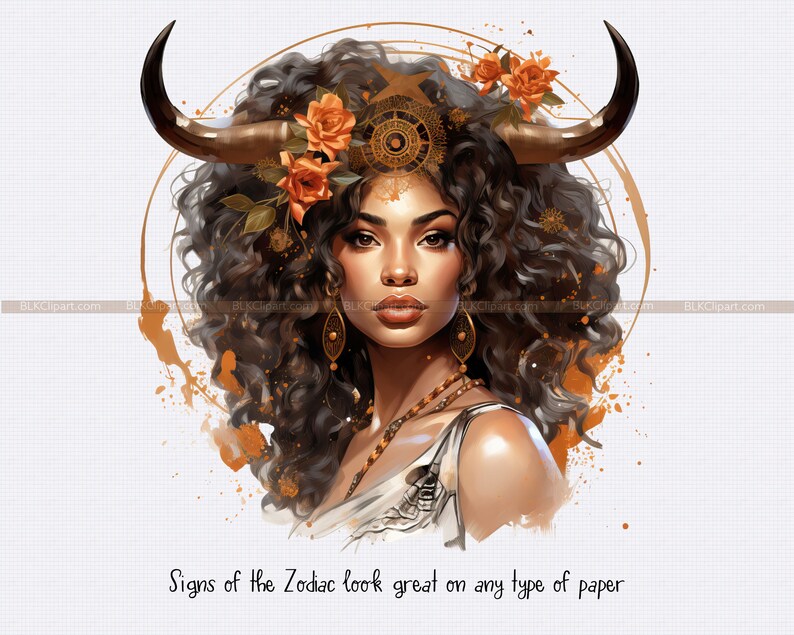 African American Zodiac Women Clipart (PNG Digital Download) - Etsy