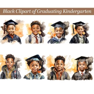 Black Clipart of African American Boys Graduating Kindergarten. Sweet ...