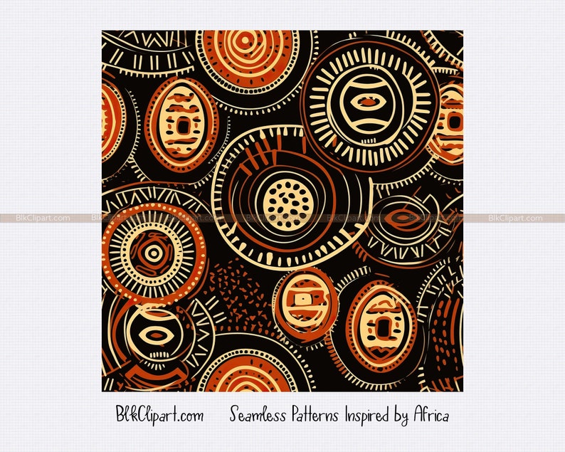 African Seamless Pattern Abstract Circles in an African Inspired ...