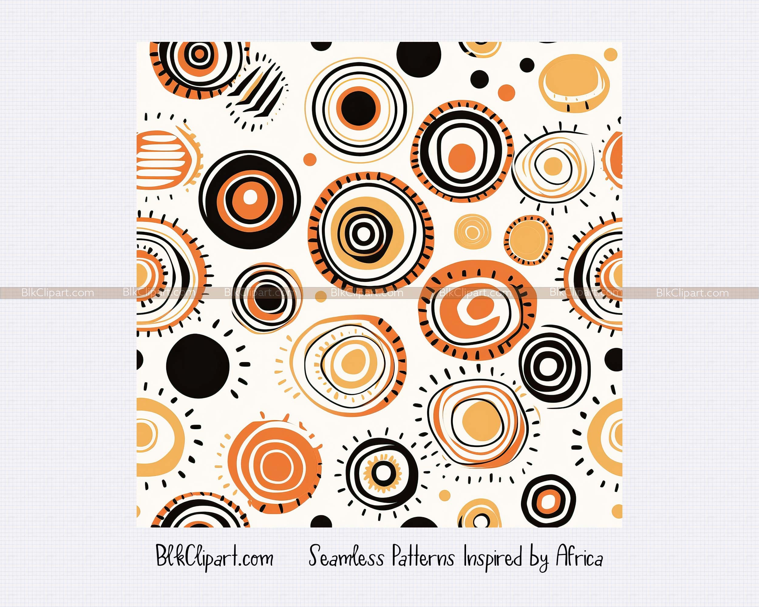 African Circular Fabric Patterns: Contemporary Heritage (digital Paper ...