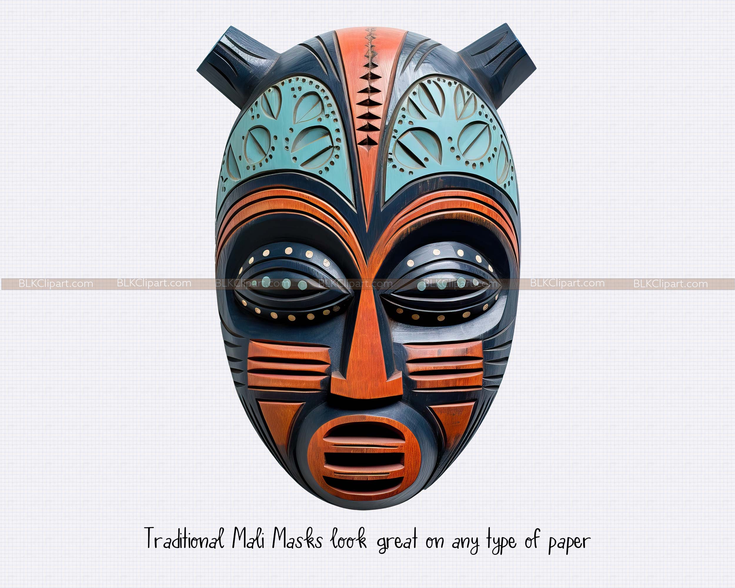 African Traditional Mali Masks Clipart, Illustrations, Transparent PNG ...