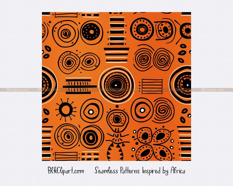 African Circular Fabric Patterns: Contemporary Heritage (digital Paper ...