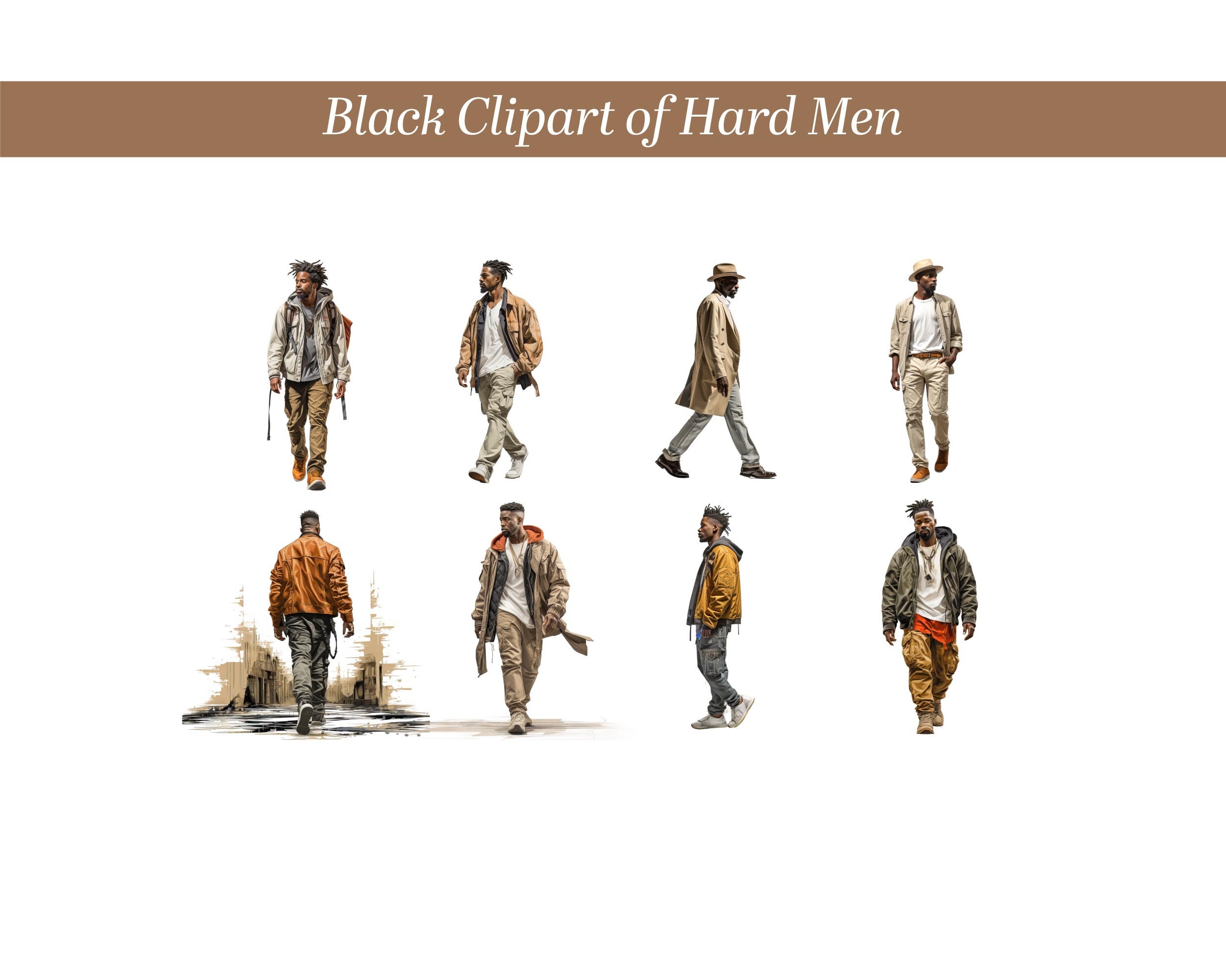 Clipart of Hard African American Men, Black People Clipart, Urban Black ...