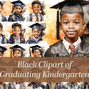 Black Clipart of African American Boys Graduating Kindergarten. Sweet ...