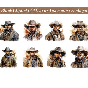 African American Clipart of Wild West Cowboys in Watercolor Clipart ...