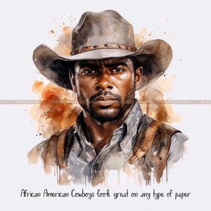 African American Clipart of Wild West Cowboys in Watercolor Clipart ...