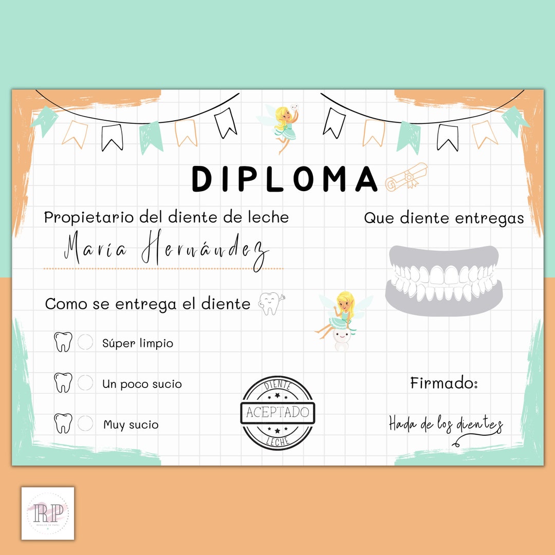 Tooth Fairy Diploma Gift for Children Handmade Diploma - Etsy