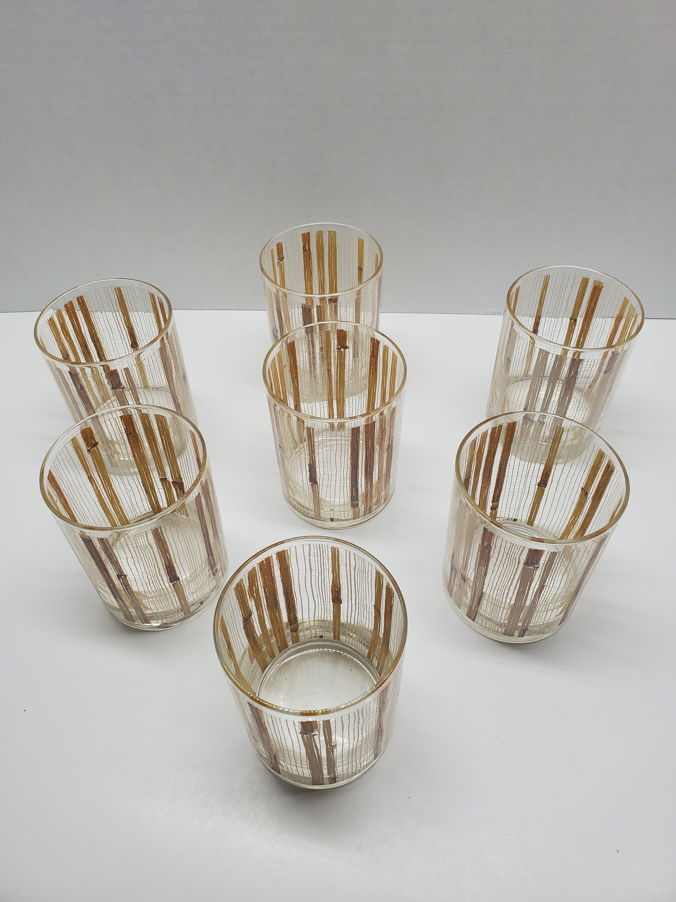 VINTAGE Cera Glassware for Neiman-marcus Rocks Glasses in a Bamboo ...