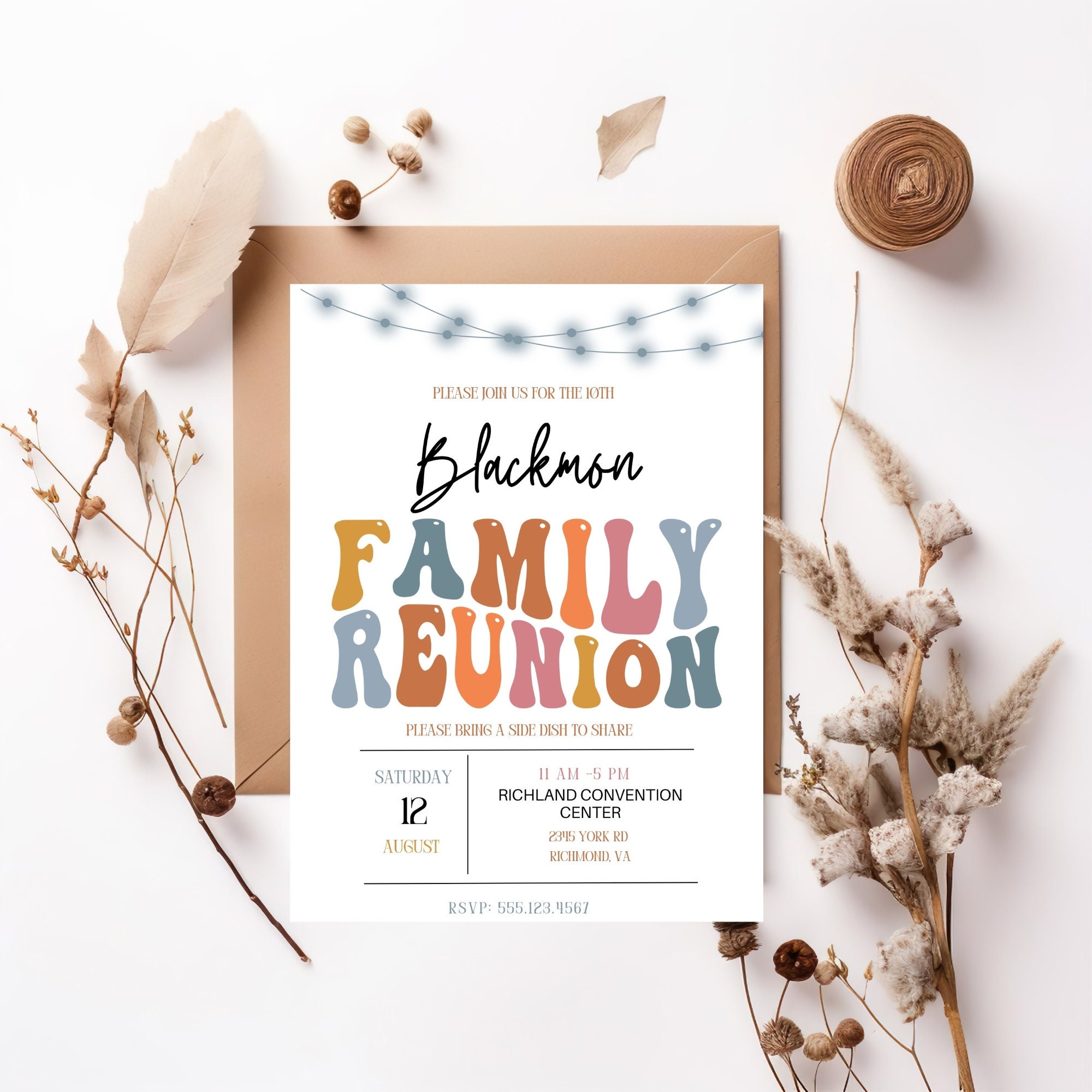 EDITABLE Family Reunion Invitation, Printable Invitation for Family ...