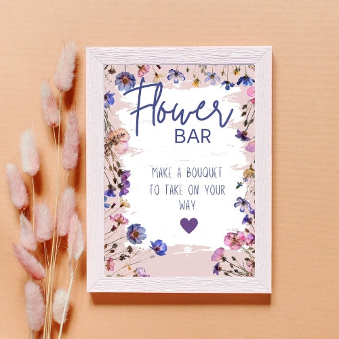 Wildflower Flower Bar Sign, Make a Bouquet Sign, Summer Printable Sign ...
