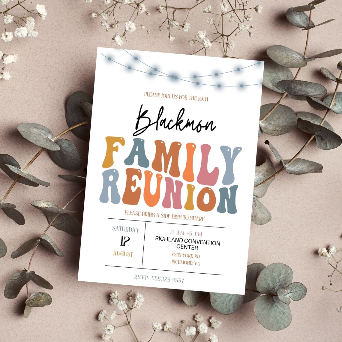 EDITABLE Family Reunion Invitation, Printable Invitation for Family ...