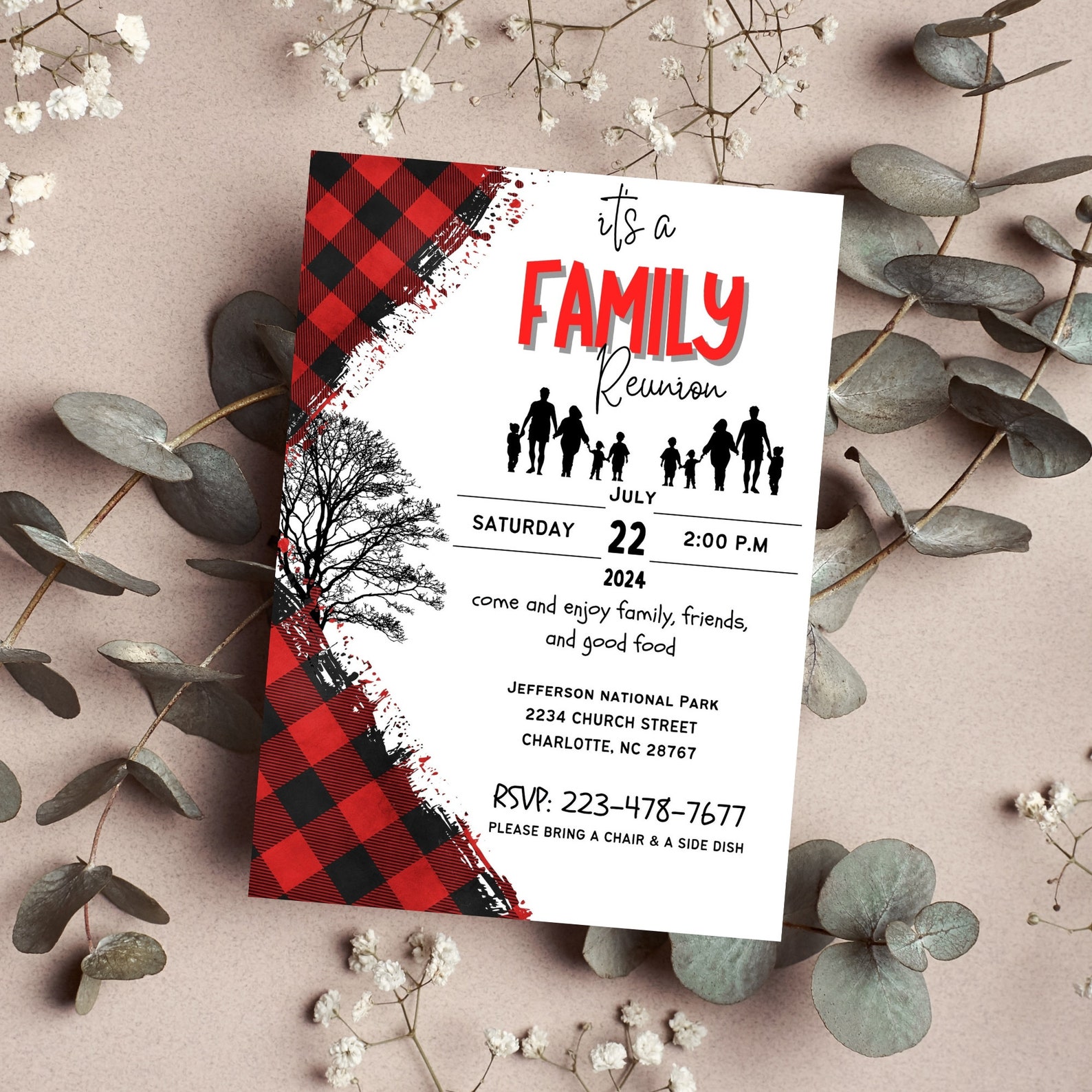 EDITABLE Family Reunion Invitation, Printable Invitation for Family ...