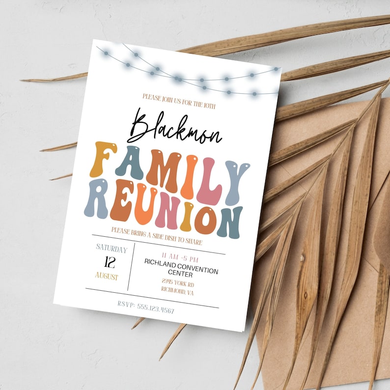 EDITABLE Family Reunion Invitation, Printable Invitation for Family ...