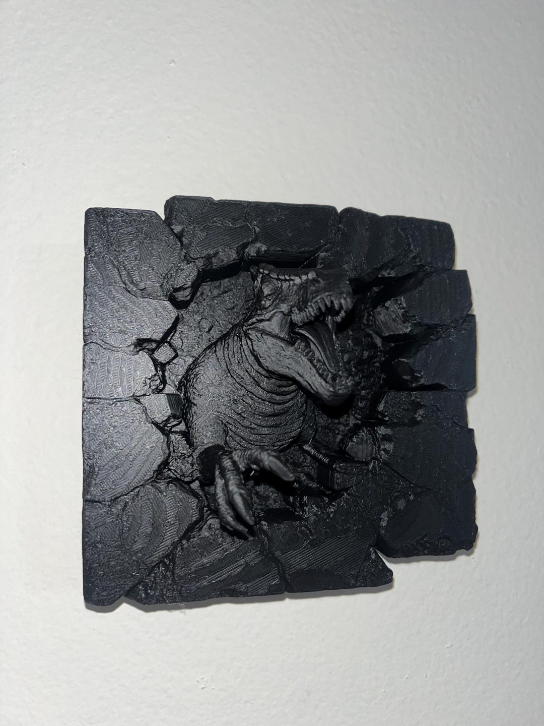 3D Printed Velociraptor Wall Hanger “wall Break” Dinosaur Decor Wall ...