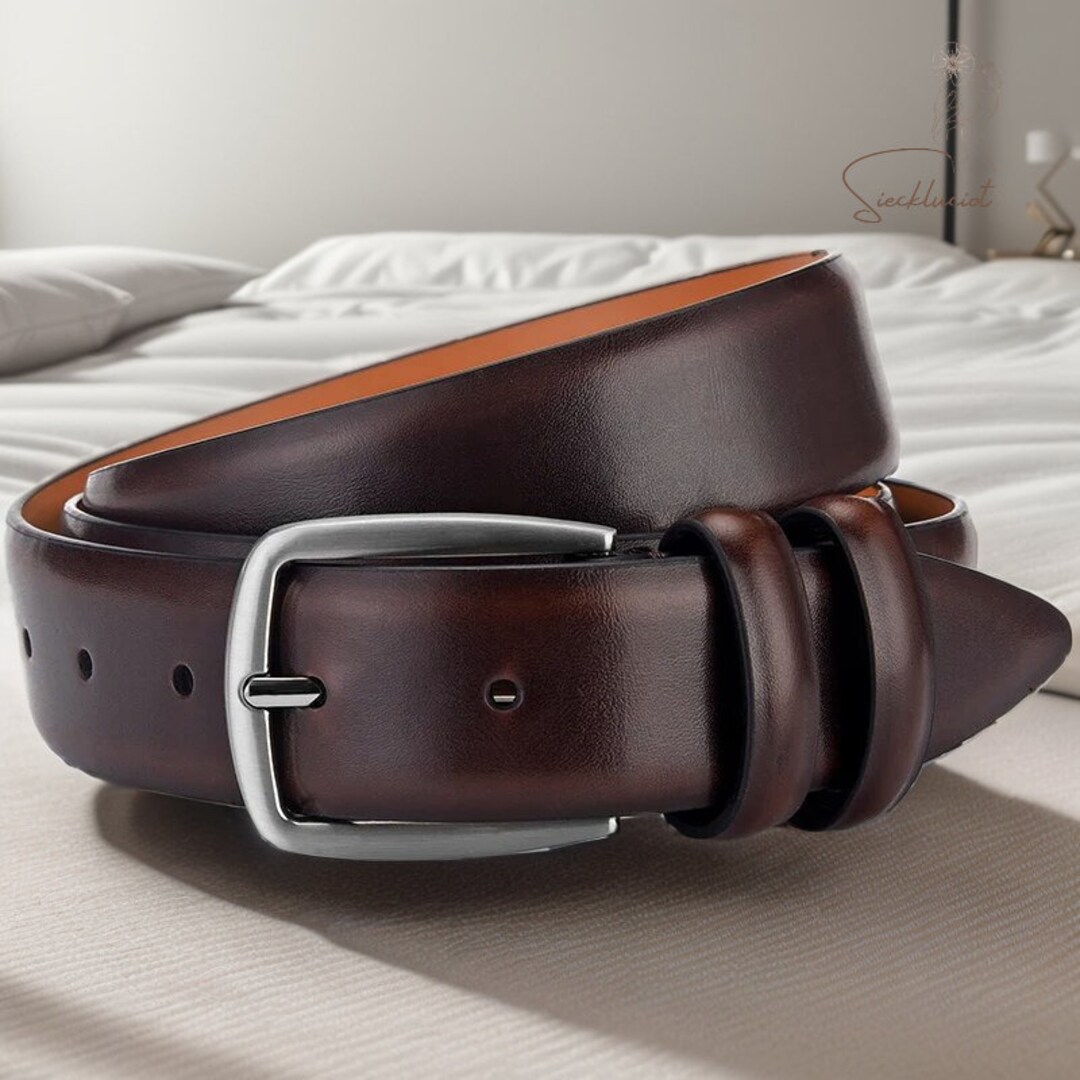 Genuine Leather Belts for Men, Classic Cowskin Belt, Business Pin ...