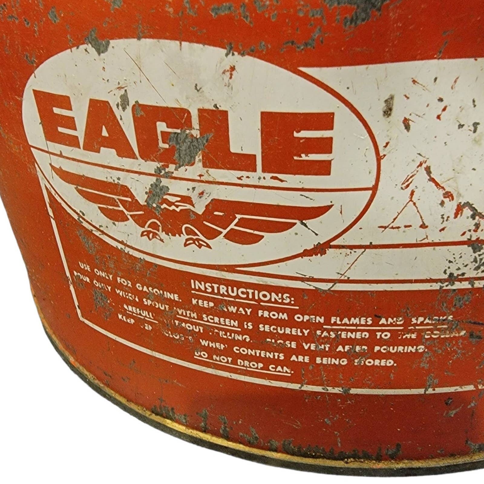 Vintage Galvanized Red Eagle Gallon Red Gas Can - Etsy