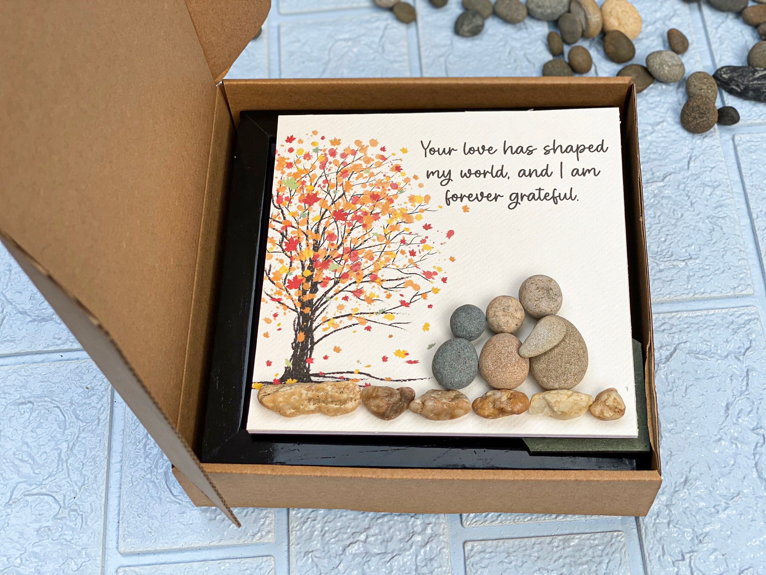 Mother's Day Pebble Art, Pebble Artwork Gift for Mom, Grandma Meaning ...