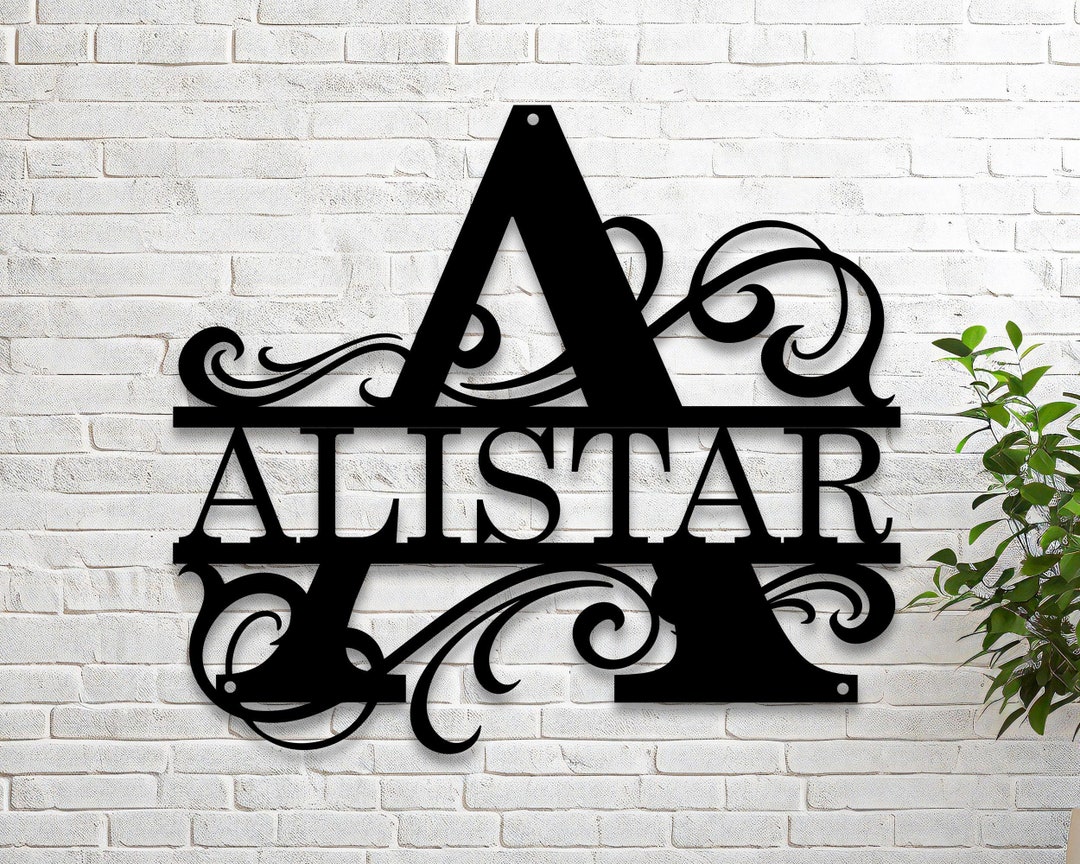 Custom Last Name Sign, Monogram Wall Decor, Metal Wall Art, Metal Last ...