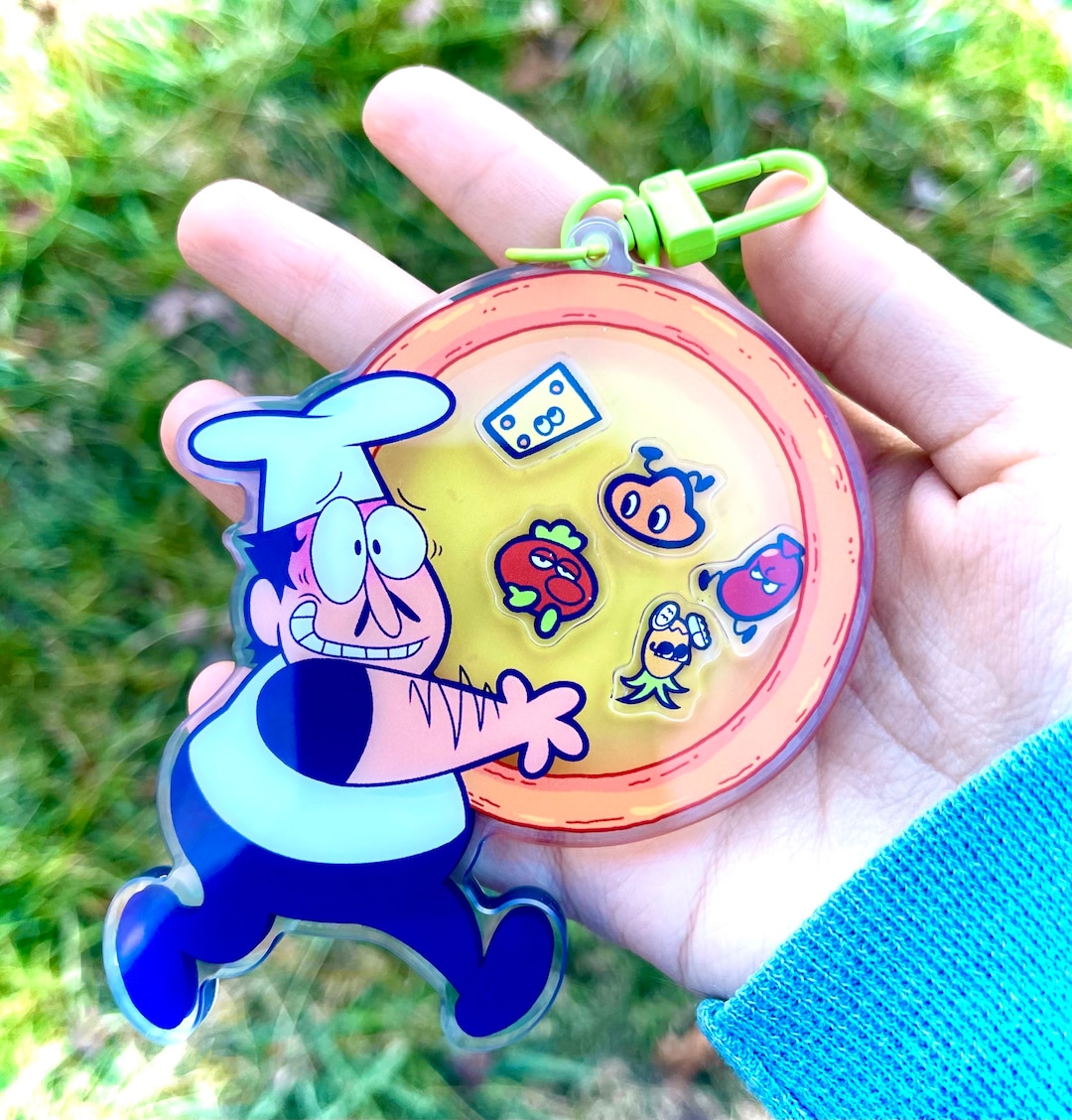 Pizza Tower Game Peppino Shaker Keychain - Acrylic Keychain - Etsy