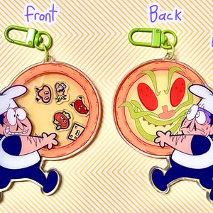 Pizza Tower Game Peppino Shaker Keychain - Acrylic Keychain - Etsy