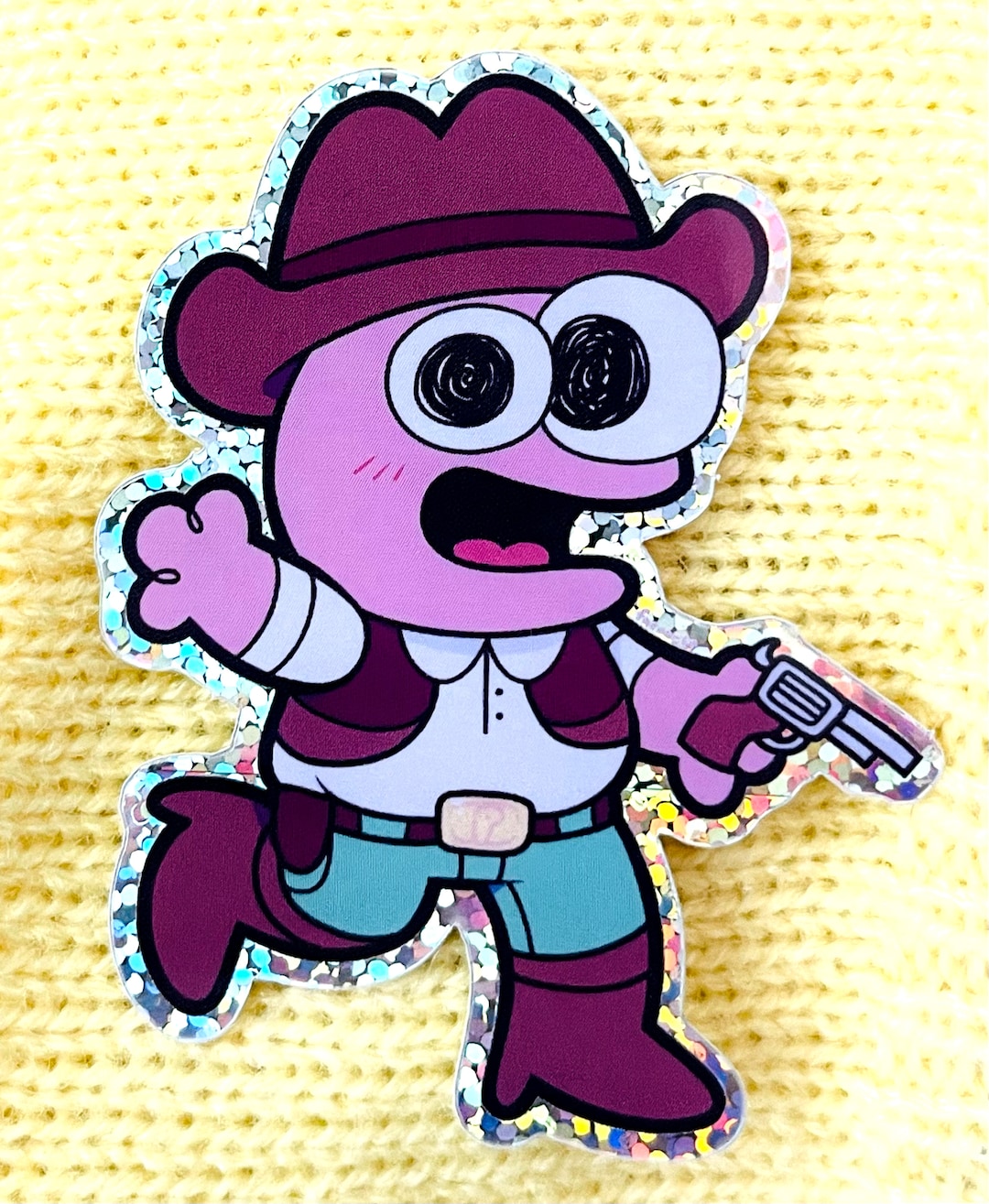 Smiling Friends Cowboy Pim Glitter Sticker - 2” - Etsy